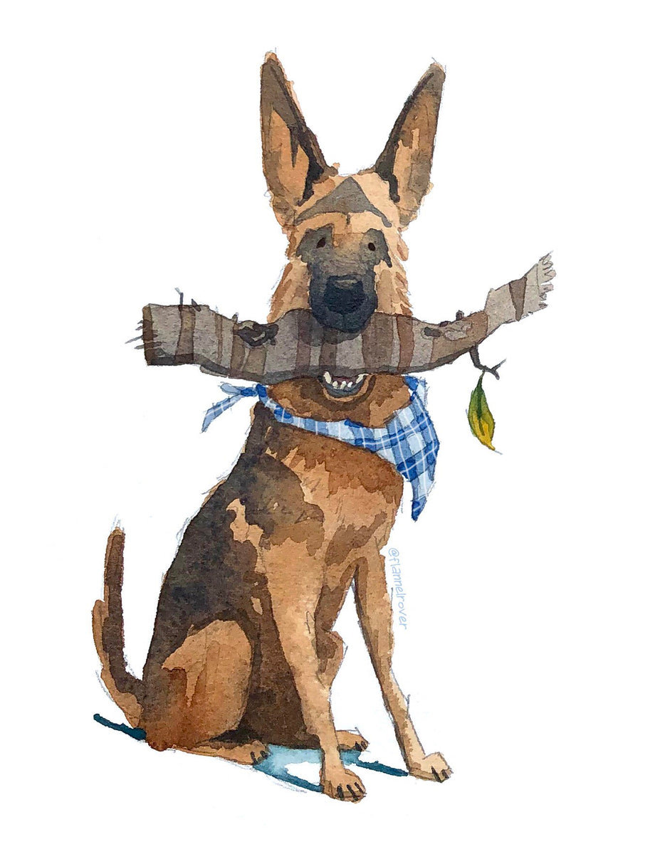 GERMAN SHEPHERD WITH BANDANA STICKER – Drooling Monsters